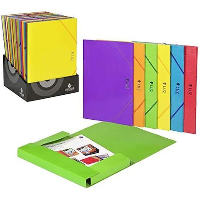 Classeur à rabats - CARCHIVO - Élastique violet - Carton - A4 ...