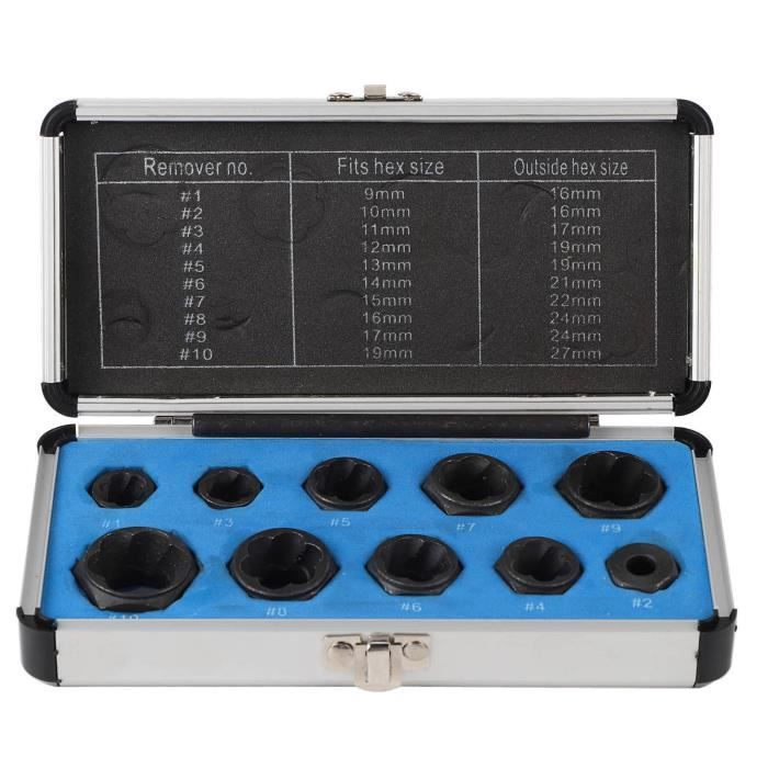 Coffret Extracteur Crou Boulon Endommagé - DIOCHE - 9-19Mm - Acier 40CR - 10 Douilles ...