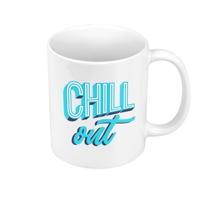 Mug Céramique Chill Out Typographie Retro 90's Message Texte ...