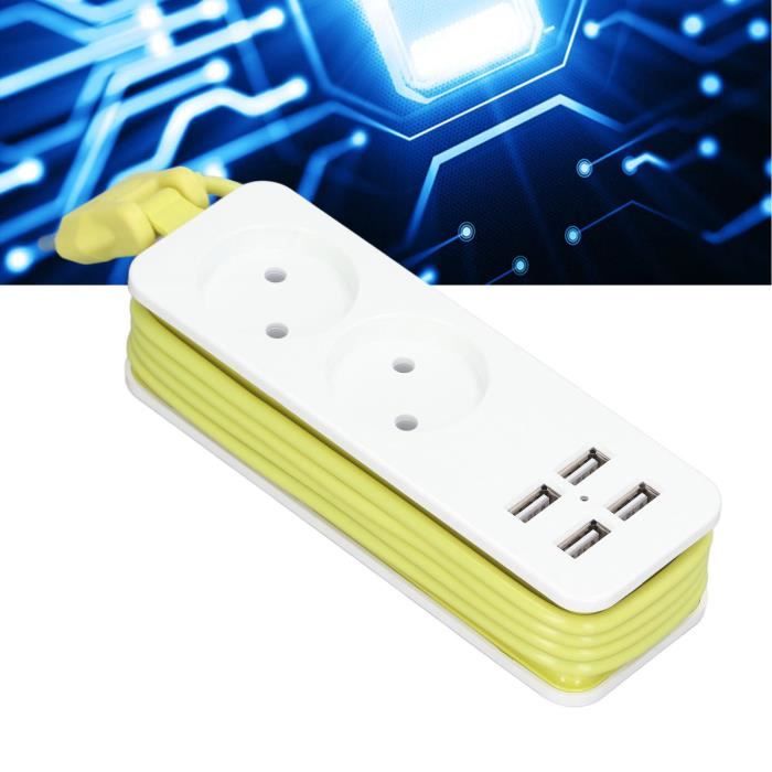 Multiprise - HURRISE - SFC08 - 2 Prises Rondes - 4 Ports USB - 1200W 10A - Cdiscount Bricolage