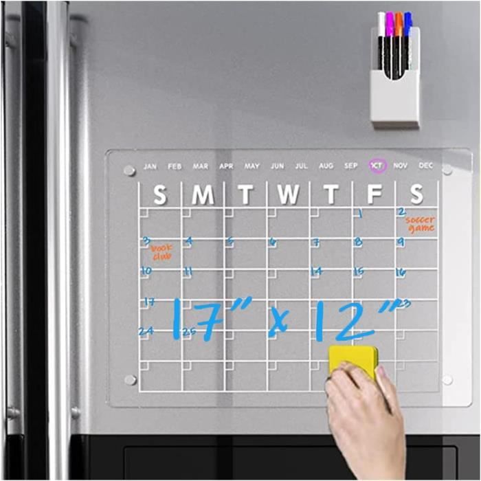 Calendrier De RéFrigéRateur EffaçAble à Sec MagnéTique, 17X12 ...