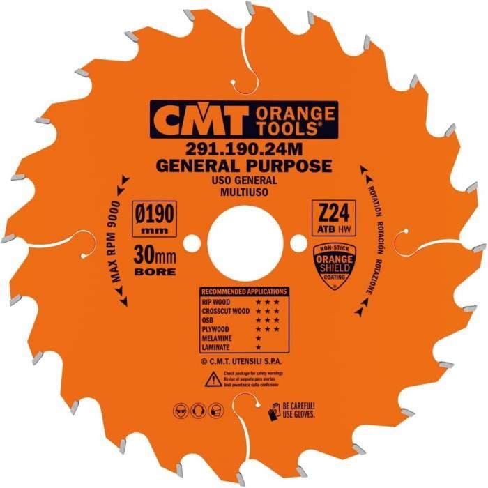 Orange Tools 291,190,24 M Scie Circulaire 190 X 30 X 24 2,6 Z Vtt 20 ...