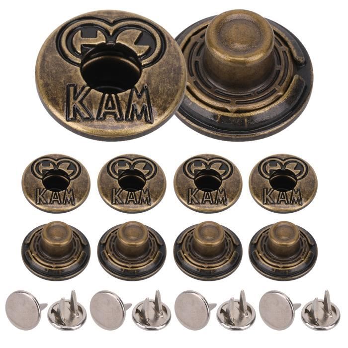 KAM 20mm Bouton Jean Métal Boutons-pression Remplacement Réglable Pas ...