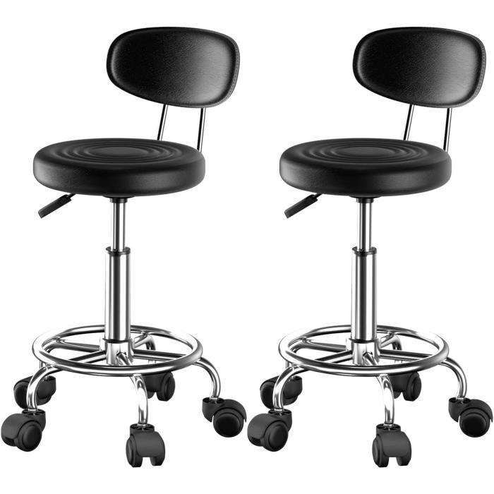 Tabouret de Bureau à roulettes réglable en hauteur pivotant avec ...