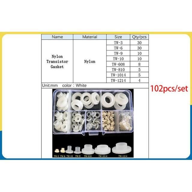 RONDELLE,T type white 1set--Kit'assortiment de rondelles en PVC M2 M3 ...