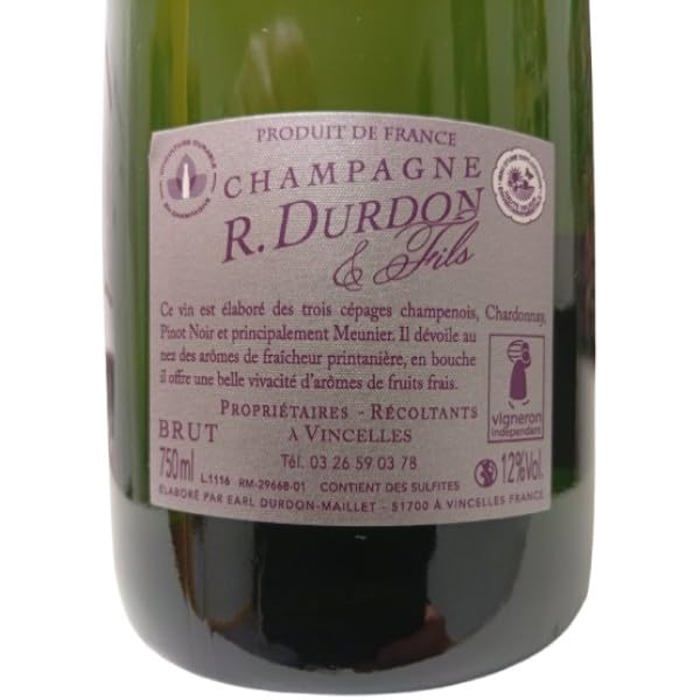Champagne brut Durdon "Cuvée réserve", récoltant - manipulant, 3 x 75cl ...