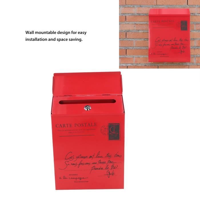 Duokon Boîte aux lettres en fer Boîte aux lettres murale en fer de ...