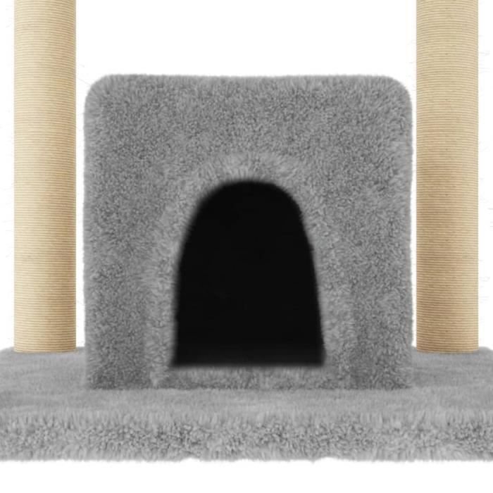 Arbre à chat avec griffoirs en sisal Gris clair 154 cm - SALALIS ...