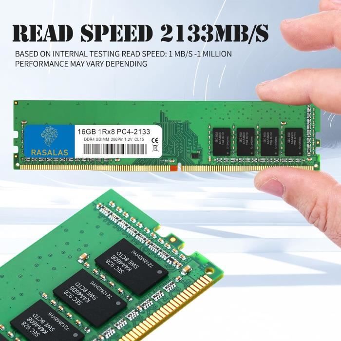 Module De Mémoire Ram Ddr4 16 Go 2133 Mhz Pc4-17000 Non-Ecc Unbuffered 1,2 V Cl15 1Rx8 288 ...