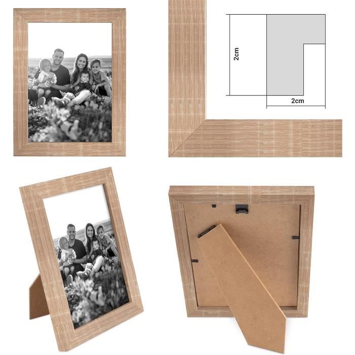 Lot De 2 Cadres Photo 18X24 Cm, En Bois Mdf Solide, Verre Plexiglas ...