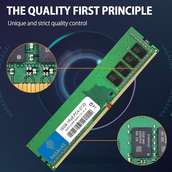 Module De Mémoire Ram Ddr4 16 Go 2133 Mhz Pc4-17000 Non-Ecc Unbuffered 1,2 V Cl15 1Rx8 288 ...