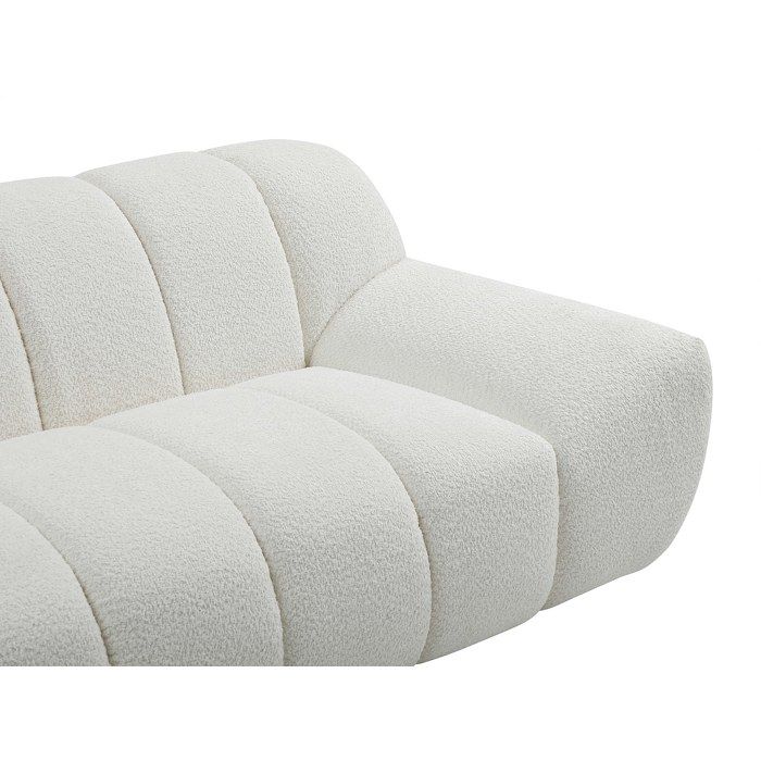 Canapé 2 places en tissu bouclette blanc SORIELI - Cdiscount Maison