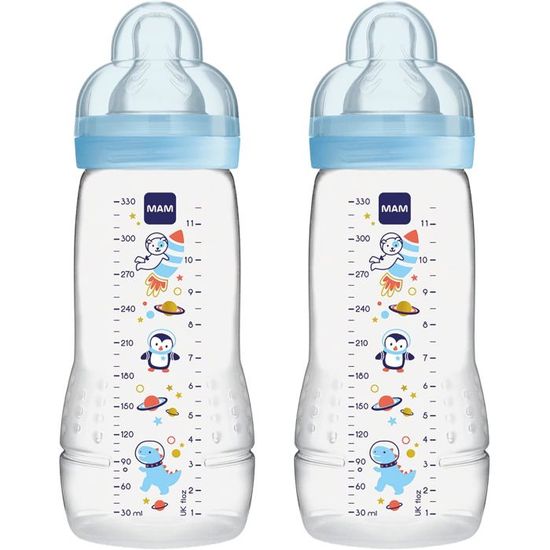 MAM Easy Active Baby Bottle with Fast Flow MAM Teats Size 3, Twin Pack ...