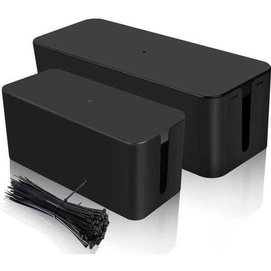 Cache prises,boite range cables Cable box noir alimentations de bureau ...