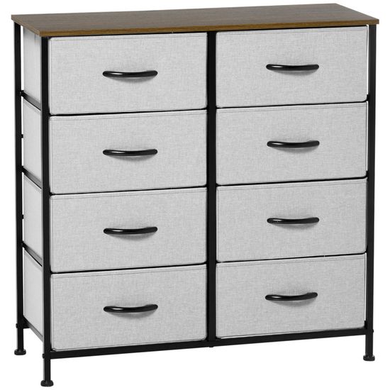 HOMCOM - Commode - MDF - 80x30x81.5cm - Gris - Cdiscount Maison