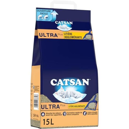 Catsan Agglomérante Ultra Plus - Litière agglomérante pour chat - 1 sac ...
