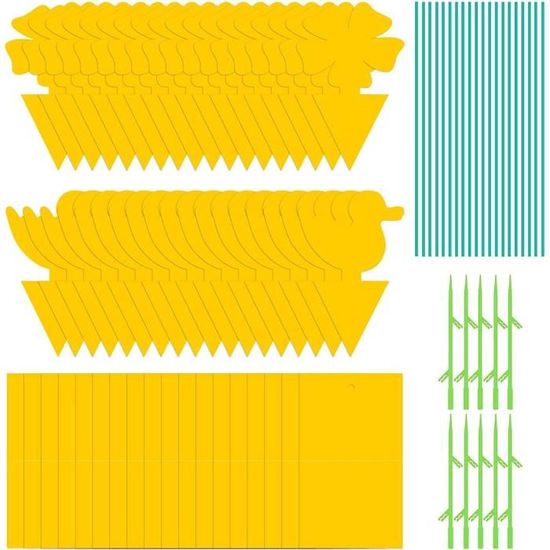 Pièges à ctes 54Pcs, Attrape Mouche Collant Piege Mouche Double Face ...