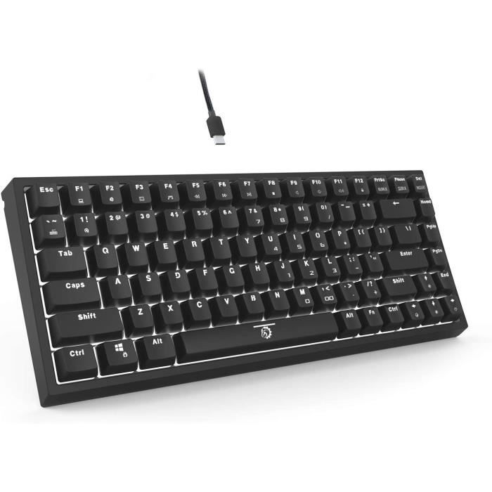 Gramr Clavier mécanique 84 Touches, rétroéclairage Blanc à LED, Cherry ...