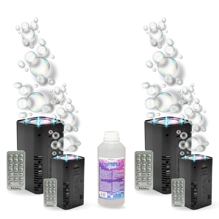 Pack Lumière 4 Machines à Bulles Ibiza LED BUBBLE-DREAM avec ...