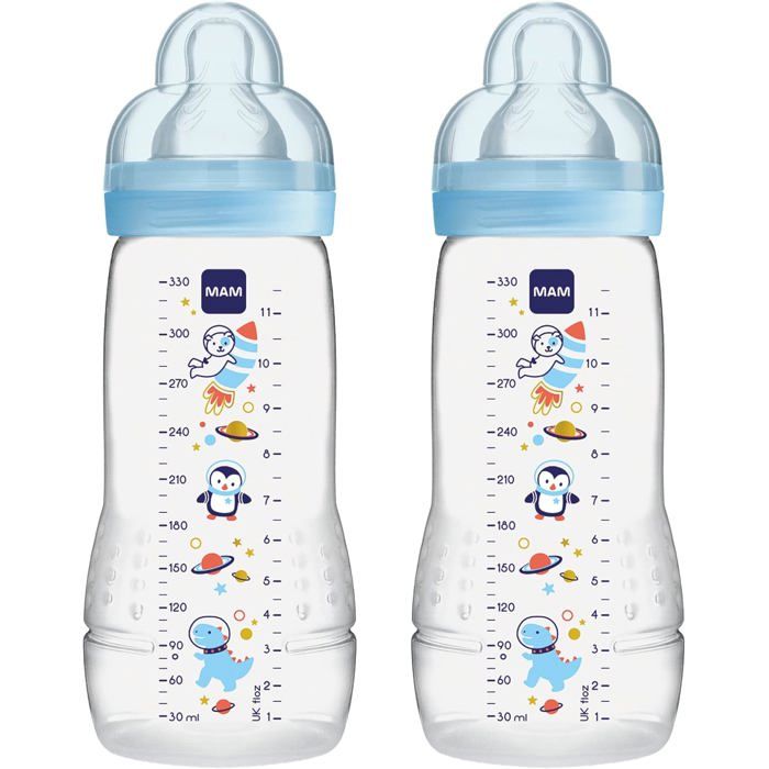 MAM Easy Active Baby Bottle with Fast Flow MAM Teats Size 3, Twin Pack ...
