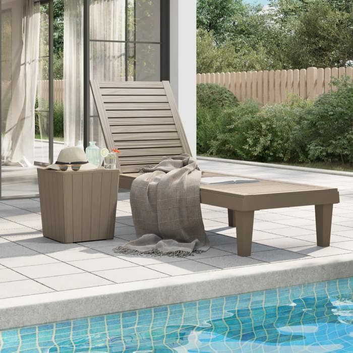 54489& Bain de soleil marron clair 155x58x83 cm polypropylène - L155 x ...