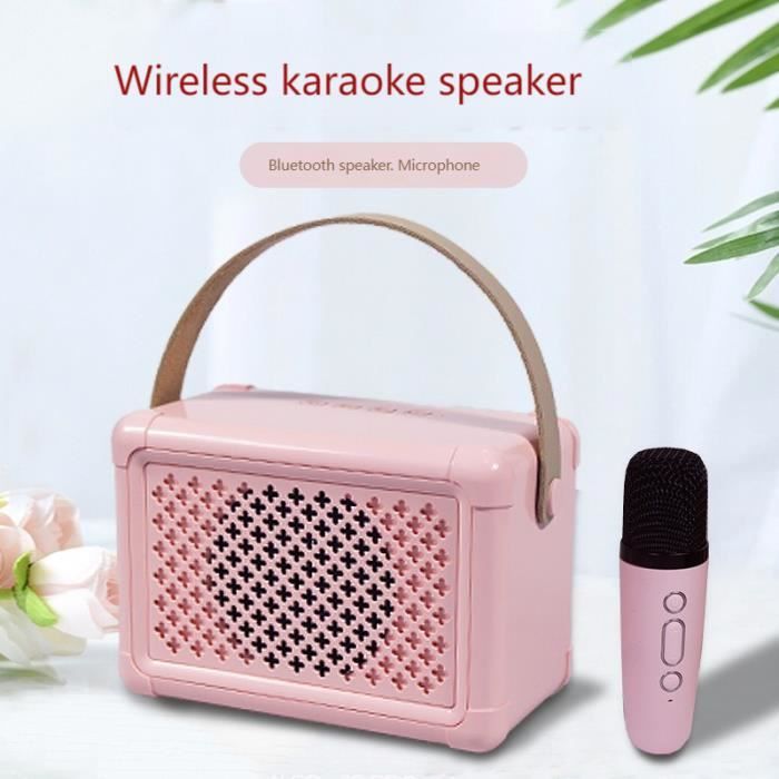 Rose-Mic-1-Mini machine de karaoké portable pour enfants, ensemble de ...