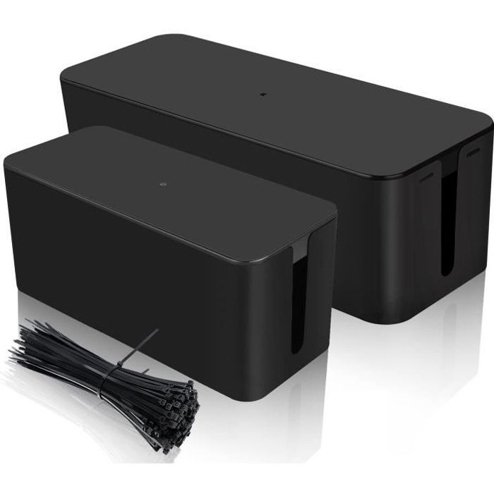 Cache prises,boite range cables Cable box noir alimentations de bureau ...