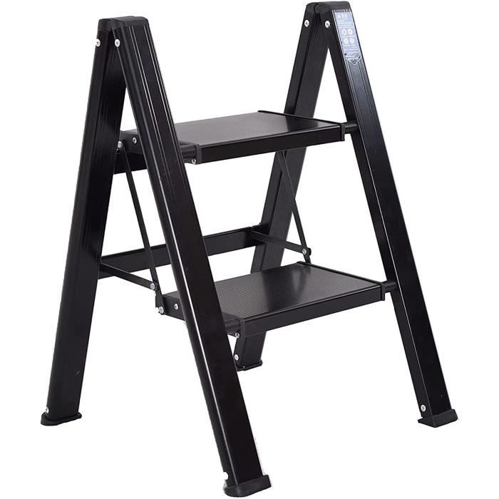 Échelle Pliable en Aluminium Échelle Marchepied Pliante Escabeau à 2 Marches Portable Echelle ...