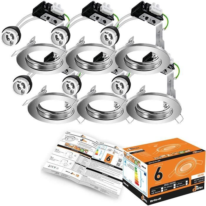 XimstF Lot de 6 spots LED GU10 encastrables-En tôle d'acier-Indice de protection IP20 ...