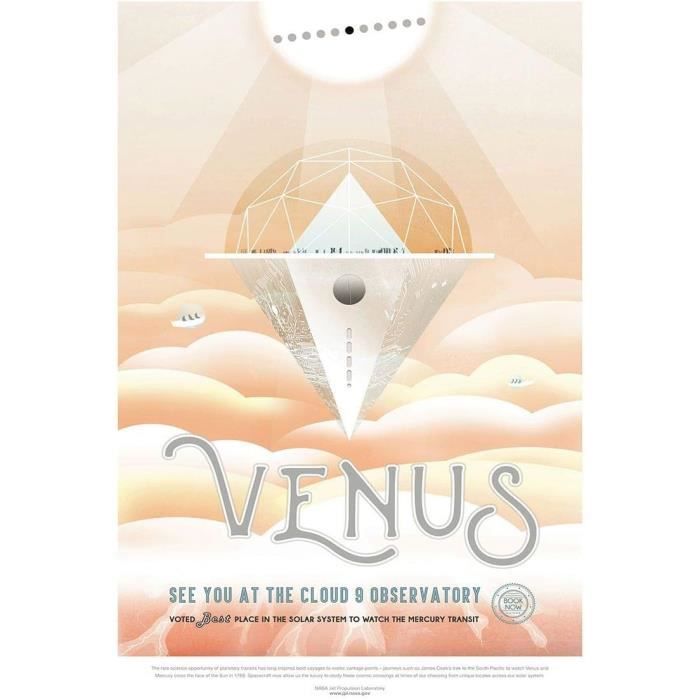 Poster Affiche Venus Nasa Space Travel Retro[u15166] - Cdiscount Maison