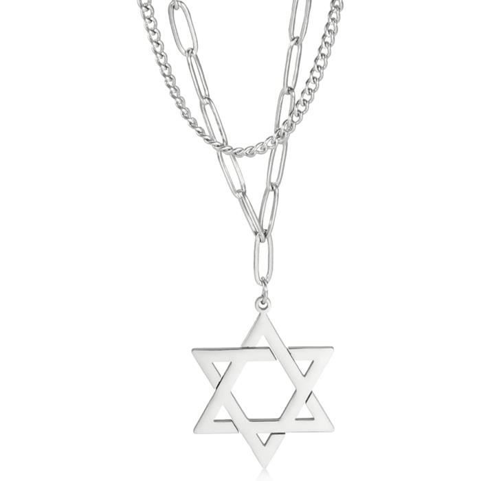 Collier Étoile De David Pour Homme Et Femme – Amulette Vintage En Acier ...