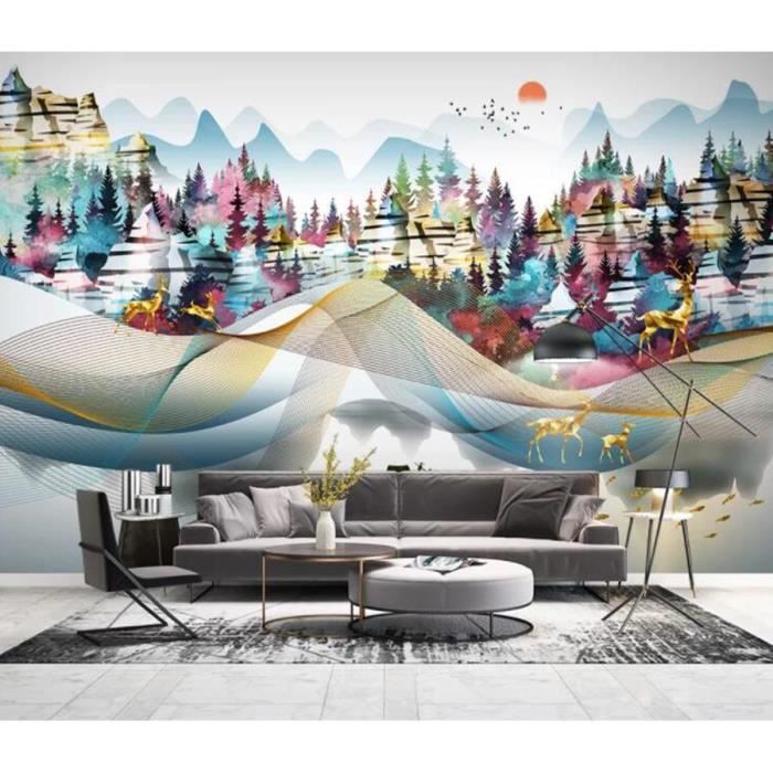 3D Forêt Colorée AJWC2264 Fond d'écran Mur Peintures Murales Amovible ...