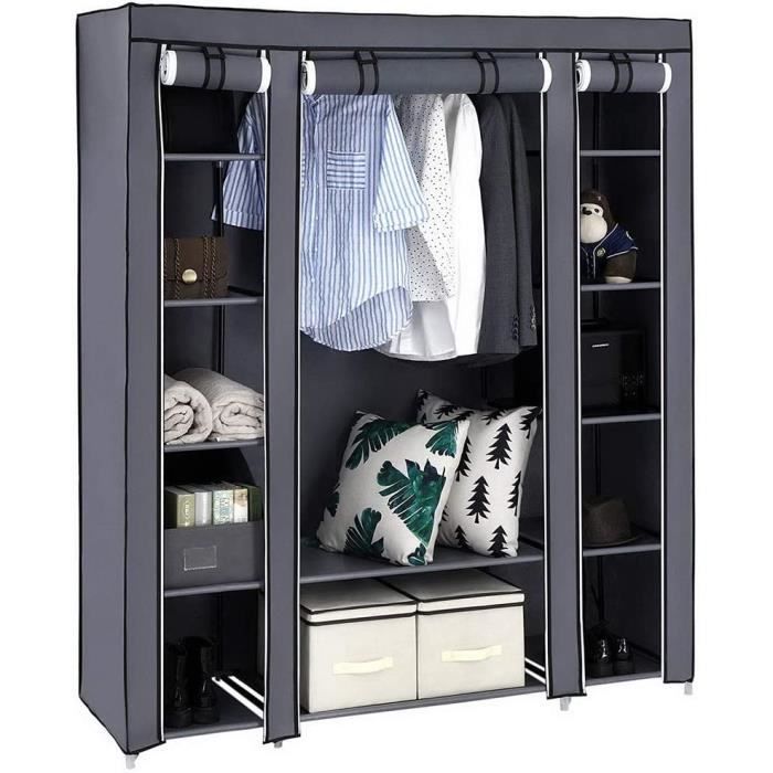 Armoire Chambre Armoire de Rangement Dressing Chambre Penderie Tissu ...