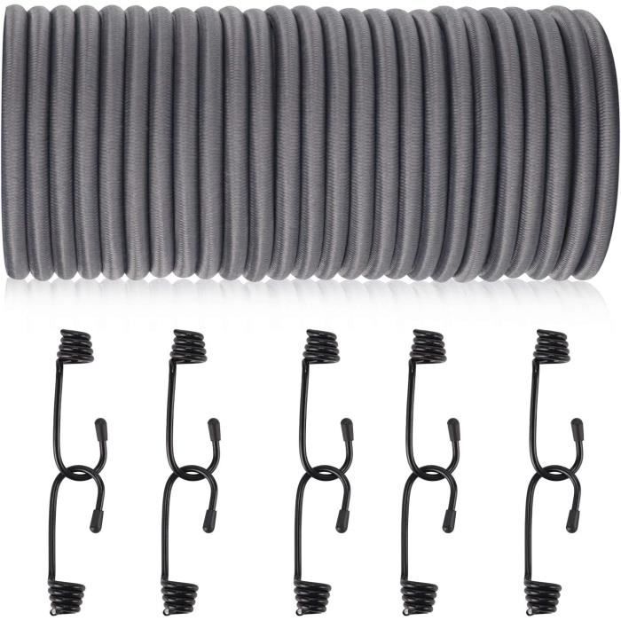 Corde élastique de 5mm*20 M, Tendeurs élastiques et fixations, gris ...