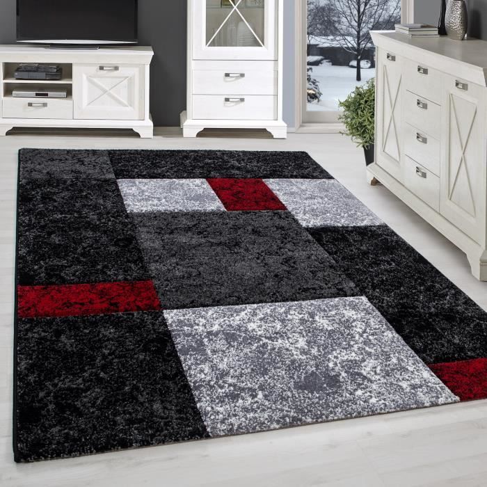 Tapis Moderne Salon - ADELINE - Rouge - 120 x 170 cm - 100% ...