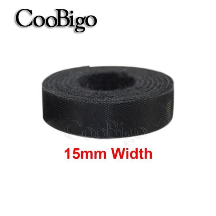 Feuillard,2 mètres 10-15-20-50mm noir Velcro auto adhésif attache bande réutilisable forte ...