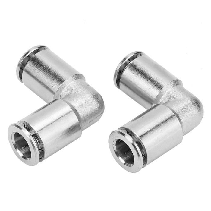 Cikonielf connecteur rapide pneumatique coudé en cuivre 2 pièces tout-cuivre nickelé coude 90 ...