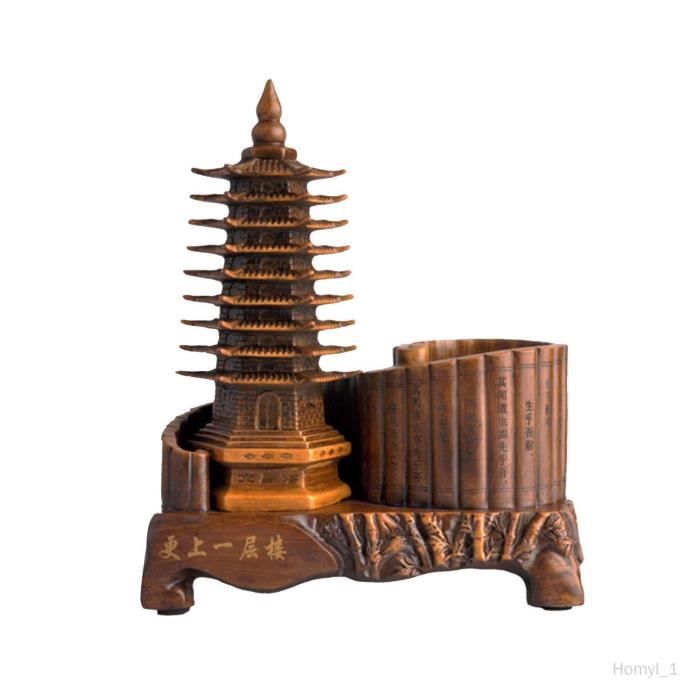 Porte-pinceau à stylo 9 couches Statue de la tour de Style chinois ...