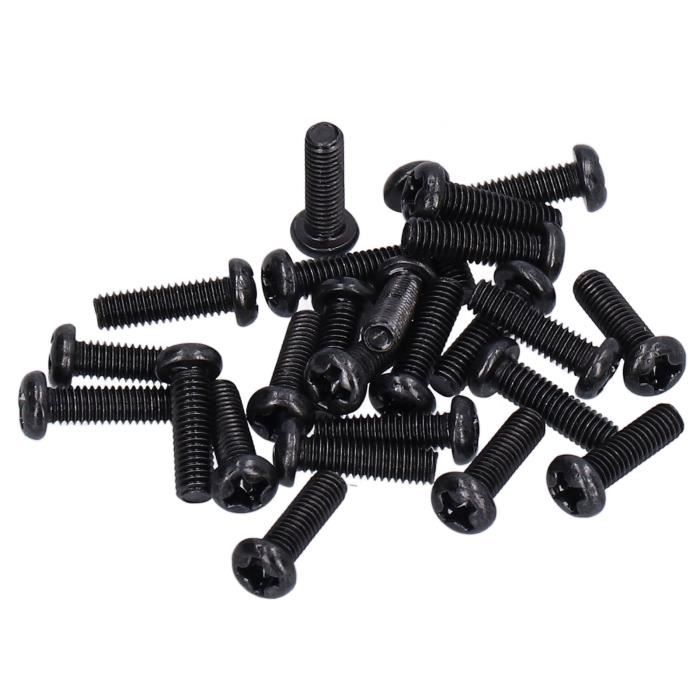 Vis - EJ.LIFE - DIN 7985 - Acier inoxydable A2-70 - 50 pièces - Revêtement noir anti-corrosion ...