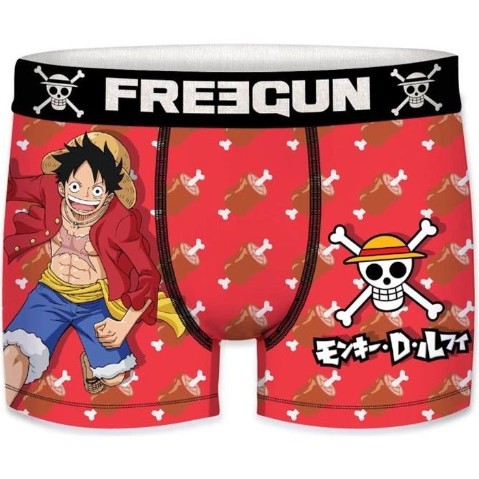 Boxer Homme One Piece - Monkey D. Luffy - Rouge - FREEGUN - Licence ...
