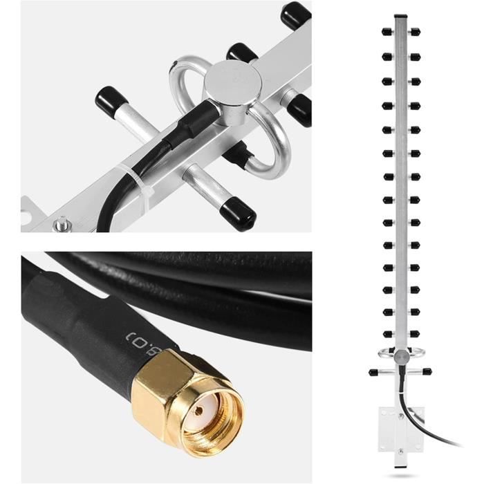 Antenne Directionnelle Antenne Routeur Sans Fil Argent Connecteur Rpsma ...