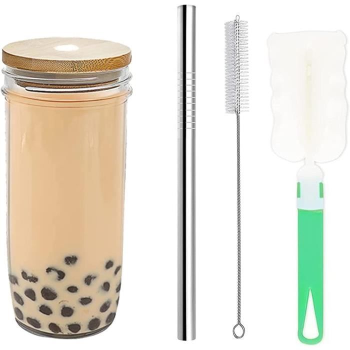 Verre Bubble Tea, 730 ml-24 Oz Réutilisable Gobelet Bubble Tea Cup avec ...