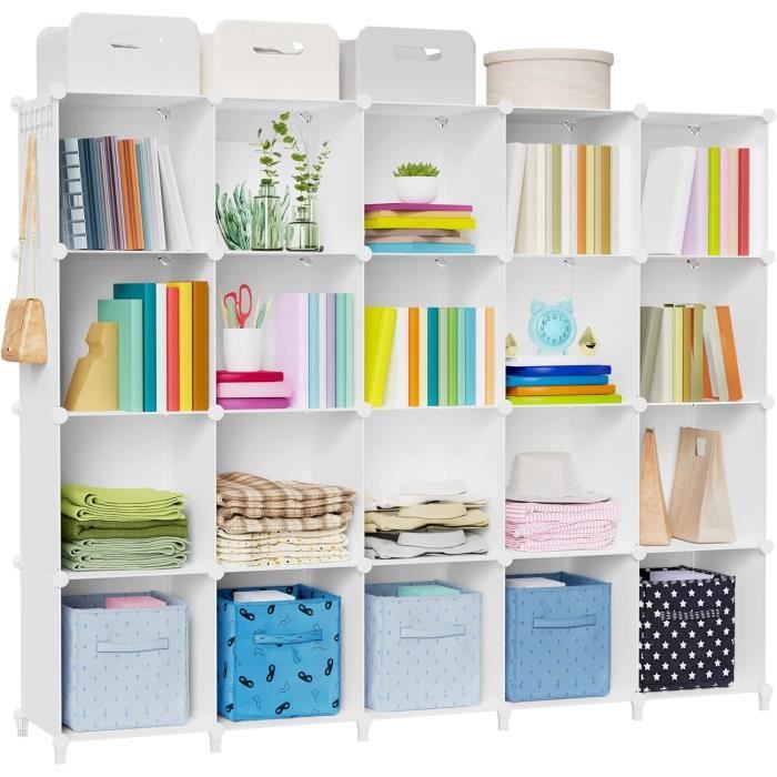 HOMIDEC Système d étagères de Rangement, en Plastique, 20 Cubes ...