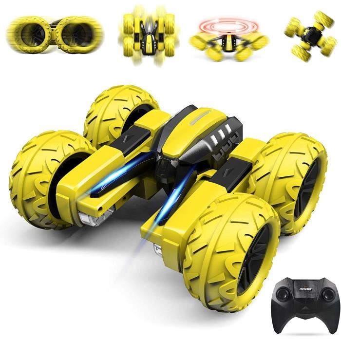 Voiture rc, voiture de cascade rc,Voiture rotative double face à lumière LED 2.4Ghz,Véhicule ...
