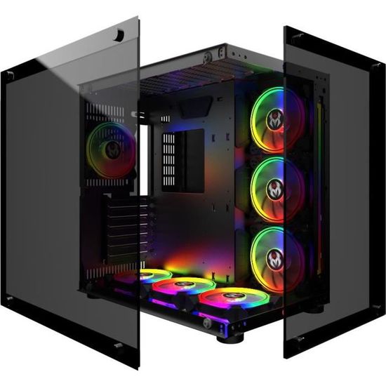 MRED - Boîtier PC Gamer ATX - Noir RGB Crystal Sea - Cdiscount Informatique
