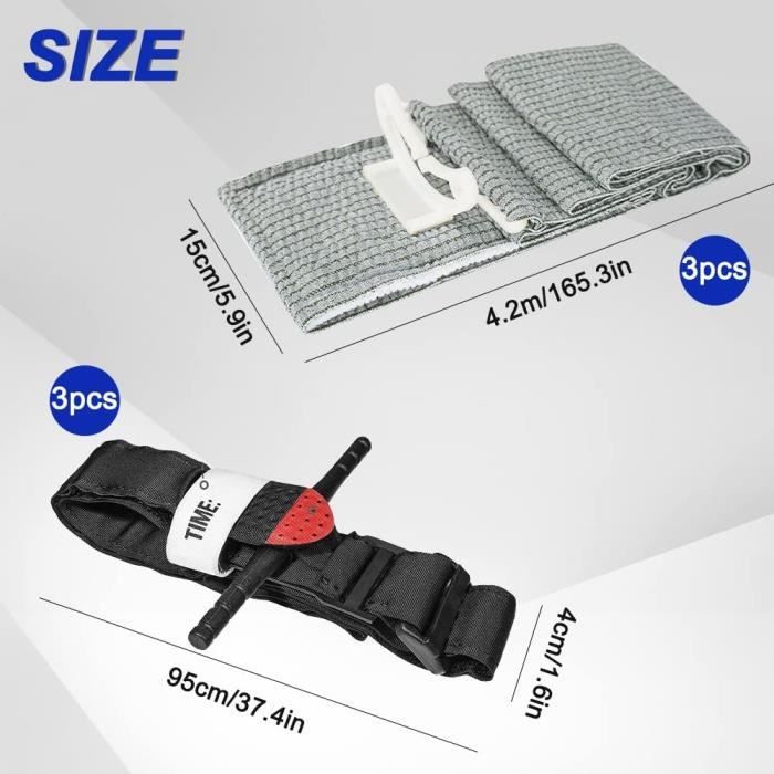 Tourniquet Tactique, 3 Pièces Garrot Tourniquet + 3 Pièces Bandage ...