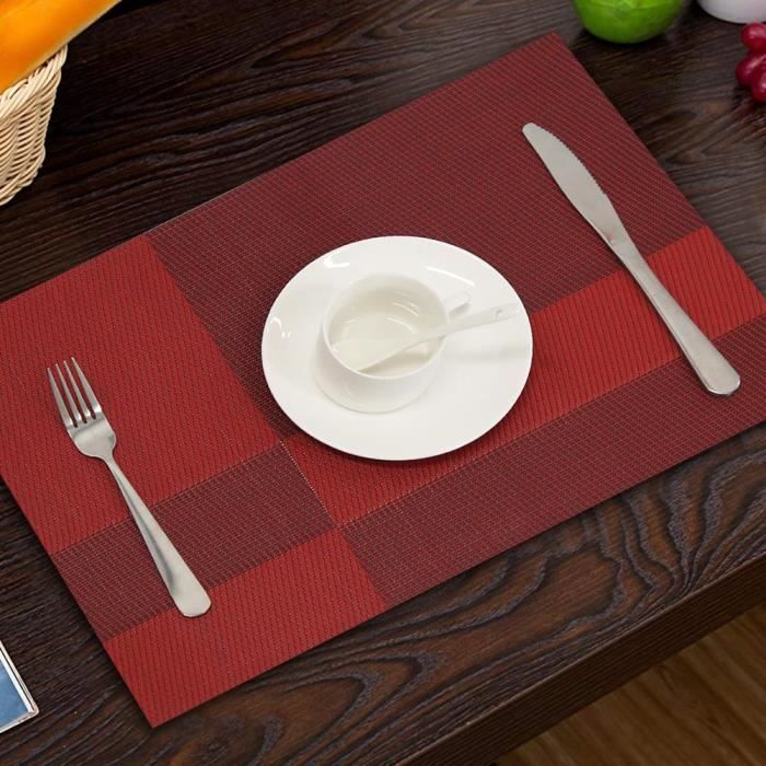 SET DE TABLE,Black-Set of 4--Set de 4 napperons en PVC pour tapis de ...