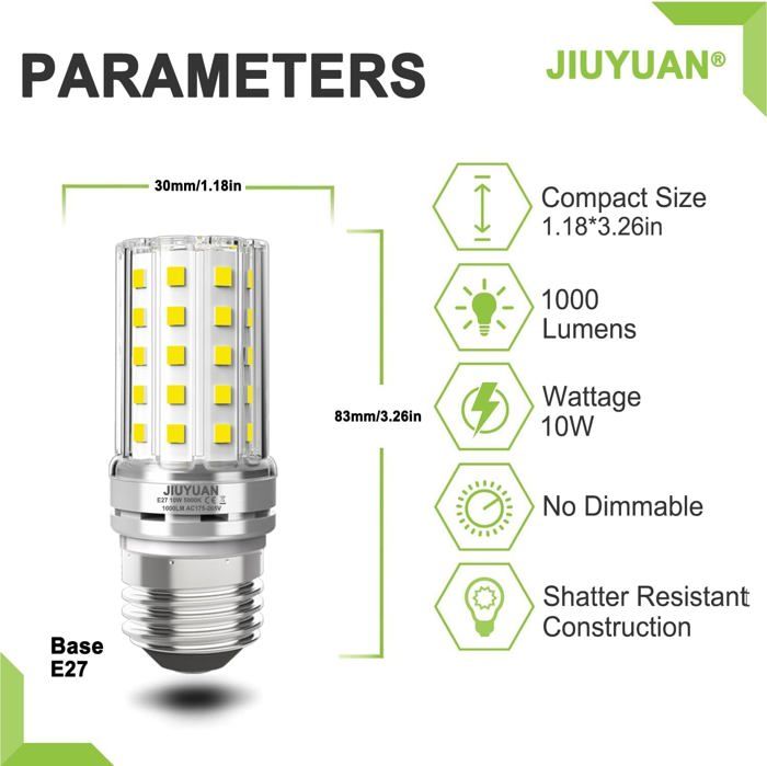 Ampoule LED E27, 10W ampoule maïs LED équivalent 80W/100W lampe halogène, Blanc froid 5000K ...