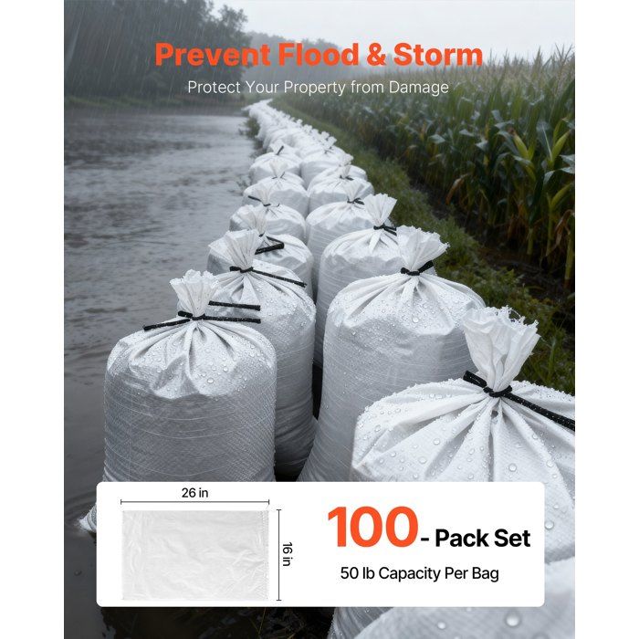 Sacs de Sable Vides Lot de 100 Sacs de Sable Résistants 40x66 cm pour ...