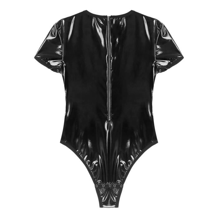 IEFIEL Body String Homme Maillot de Corps Cuir Verni Justaucorps avec ...